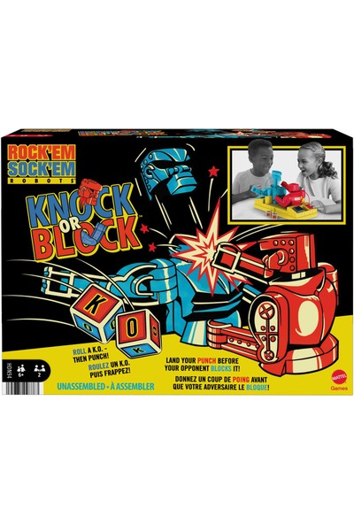 Rock 'Em Sock 'Em Robotlar, elle kumanda edilen Kırmızı Rocker ve Mavi Bomber ile boks oyunu, ringdeki figürler, 6 yaş ve üzeri, Mattel Games HDN94 Rock 'Em Sock 'Em Robotlar, elle kumanda edilen Kırmızı Rocker ve Mavi Bomber ile boks oyunu, ringdeki figürler, 6 yaş ve üzeri, Mattel Games HDN94