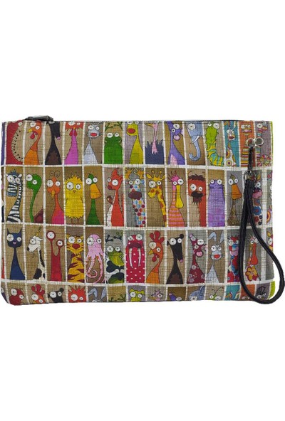 ModaZey Bakan Hayvanlar Desenli Clutch & El Çantası