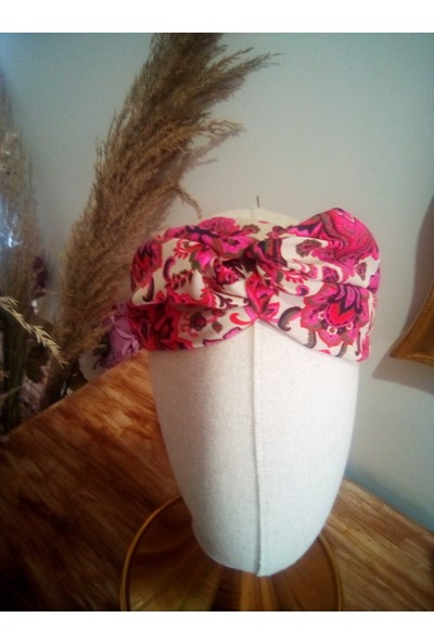 Caraft By Duru Pembe Desenli Saç Bandı