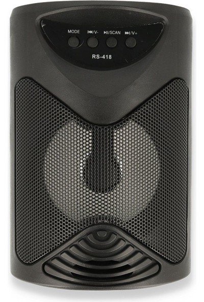 RS-418 Fm Bluetooth Hoparlör - Siyah