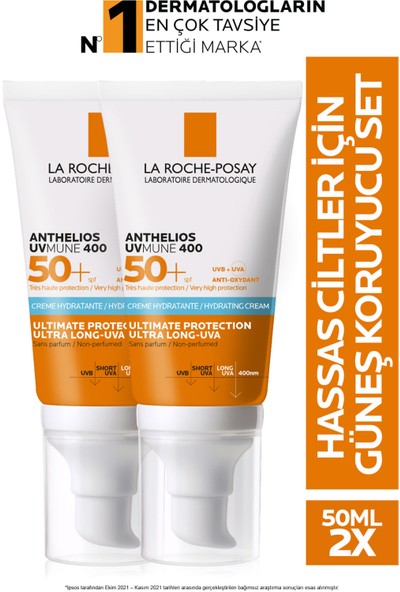 La Roche-Posay La Roche Posay Anthelios Uvmune Hassas Ciltler Için Yüksek Korumalı Yüz Güneş Kremi Set 50 ml X2 La Roche-Posay La Roche Posay Anthelios Uvmune Hassas Ciltler Için Yüksek Korumalı Yüz Güneş Kremi Set 50 ml X2
