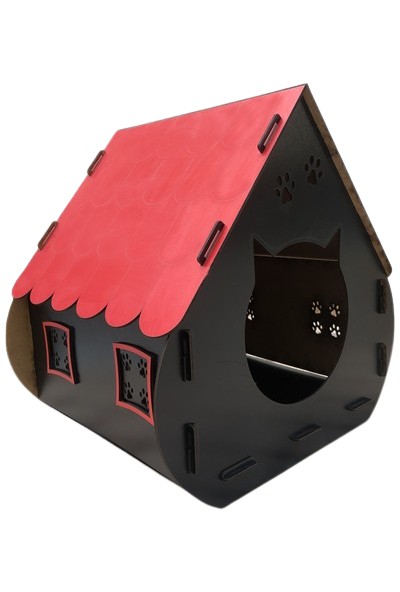 Ayveda Home Ahşap Dekoratif Kedi Evi Iç Mekan