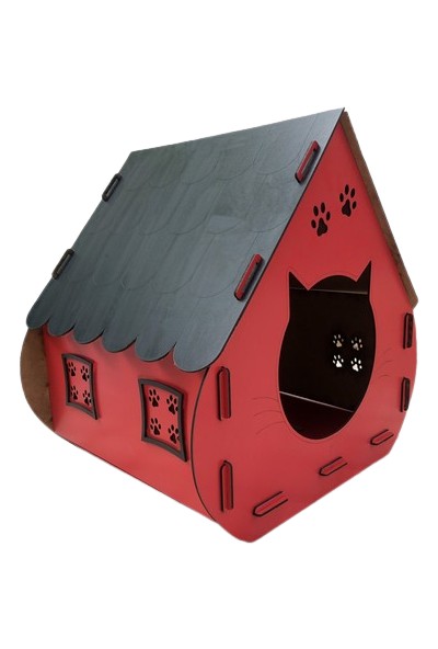 Ayveda Home Ahşap Dekoratif Kedi Evi Iç Mekan