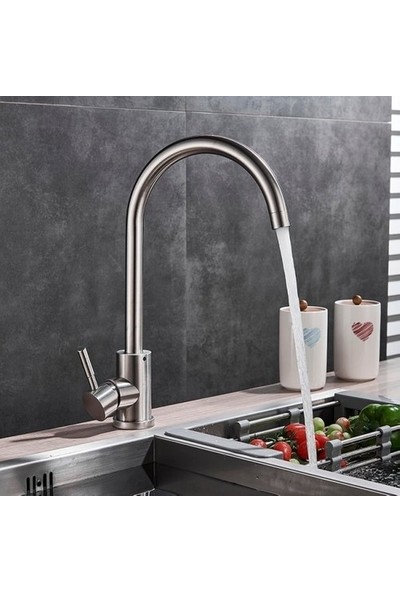 Peakbay Paslanmaz Inox Baston Borulu Mutfak Evye Bataryası