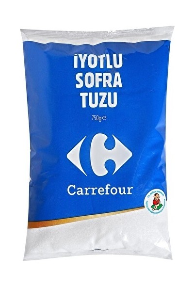 Carrefour İyotlu Sofra Tuzu 750 gr Carrefour İyotlu Sofra Tuzu 750 gr