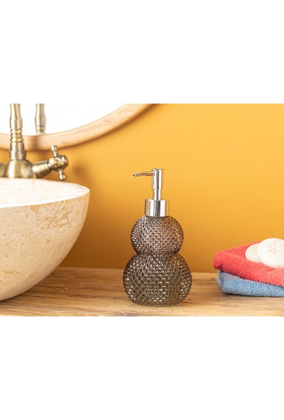 English Home Darcy Cam Banyo Sıvı Sabunluk 350 ml Antrasit