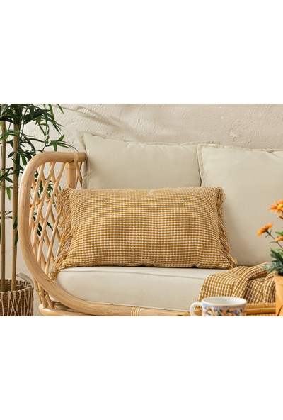 English Home Dialine Dolgulu Kırlent 35X50 cm Hardal