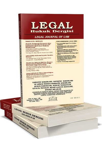Legal Hukuk Dergisi 2011 Yılı 1 Takım 12 Sayı (Ciltli)