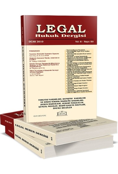 Legal Hukuk Dergisi 2010 Yılı 1 Takım 12 Sayı (Ciltli)