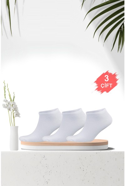 Spor Byfit 3 Çift Kadın Beyaz Sneakers Kısa Patik Çorap