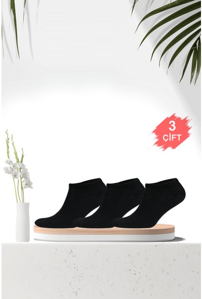 Spor Byfit 3 Çift Kadın Siyah Sneakers Kısa Patik Çorap