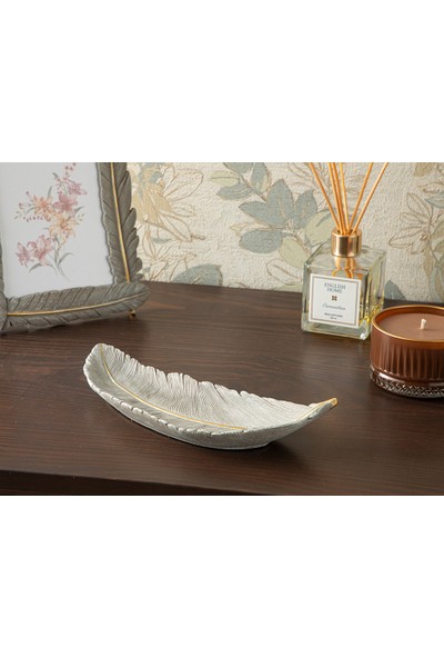 English Home Leafy Dekoratif Tabak 25,3x8,8x4,4 cm Gold Bej English Home Leafy Dekoratif Tabak 25,3x8,8x4,4 cm Gold Bej