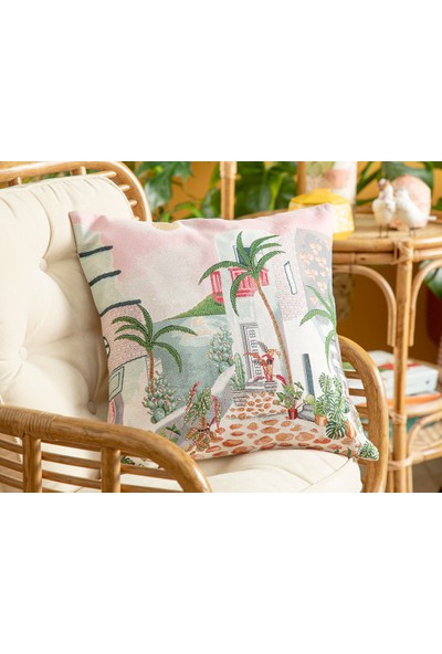 English Home Rue Goblen Kırlent Kılıfı 45 x 45 cm Pembe - Sarı English Home Rue Goblen Kırlent Kılıfı 45 x 45 cm Pembe - Sarı