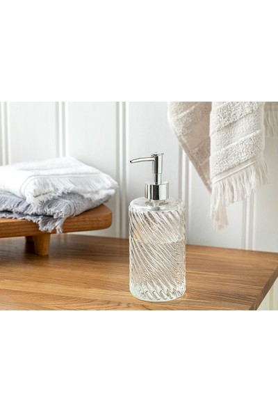 English Home Stripy Banyo Sıvı Sabunluk 8x20 cm Şeffaf English Home Stripy Banyo Sıvı Sabunluk 8x20 cm Şeffaf