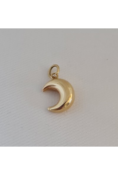 SE Jewellery Italyan Tasarım Hilal Kolye Ucu 14 Ayar Altın Uç