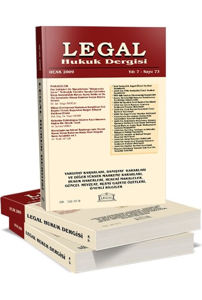 Legal Hukuk Dergisi 2009 Yılı 1 Takım 12 Sayı (Ciltli)