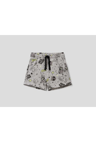Benetton Desenli Bermuda Sweat Şort
