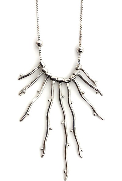 Adore Silver Gümüş Tasarım Saçaklı Kolye