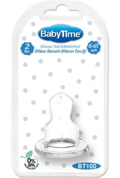 Baby Time Silikon Damaklı Biberon Emziği 0-6 Ay (1 No) Baby Time Silikon Damaklı Biberon Emziği 0-6 Ay (1 No)