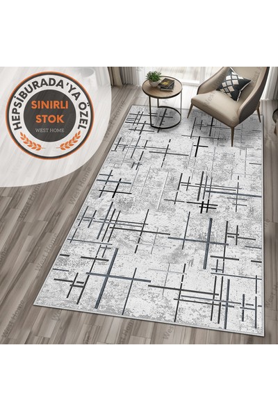 West Home Dijital Baskı Yıkanabilir Kaymaz Taban Salon Halısı Mutfak Halısı Yolluk