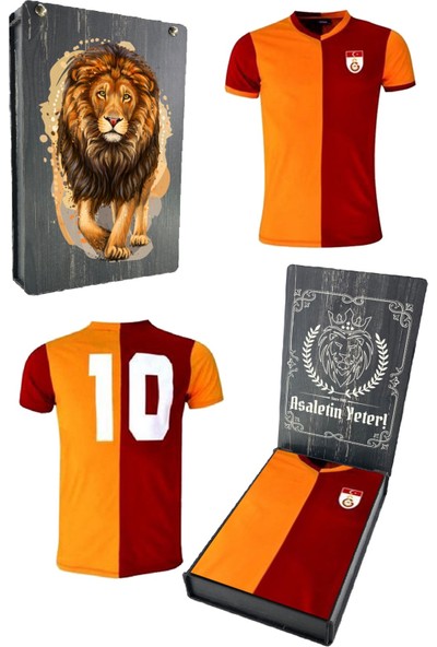 Galatasaray Orijinal Metin Oktay T-Shirt Özel Tasarım Aslan Baskılı Ahşap Kutulu Galatasaray Orijinal Metin Oktay T-Shirt Özel Tasarım Aslan Baskılı Ahşap Kutulu