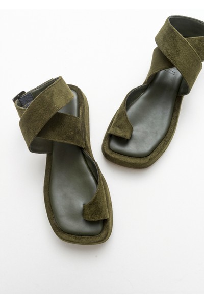 Gia Haki Süet Kadın Sandalet