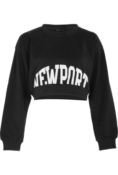 Loya Siyah Newport Crop Sweatshirt Loya Siyah Newport Crop Sweatshirt