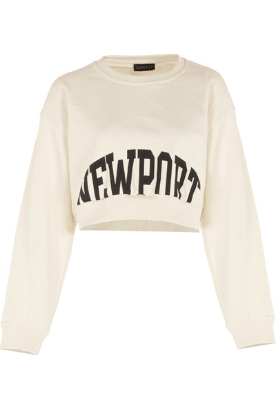 Loya Ekru Newport Crop Sweatshirt Loya Ekru Newport Crop Sweatshirt
