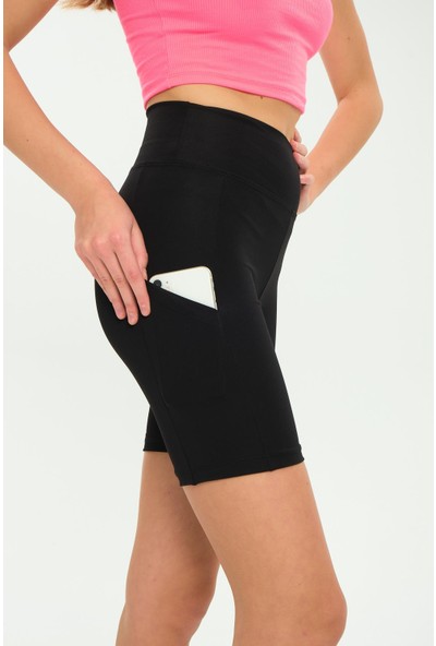 Domoda Yüksek Bel Cepli Biker Şort Kısa Spor Tayt Domoda Yüksek Bel Cepli Biker Şort Kısa Spor Tayt
