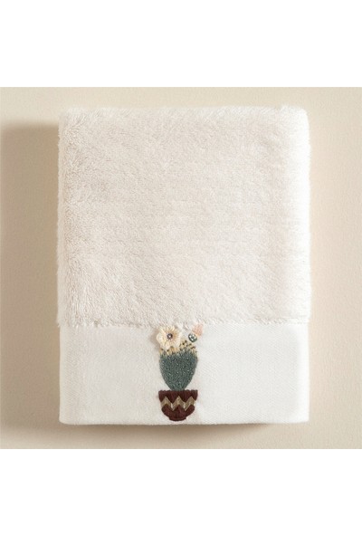 Cactu Yüz Havlusu 50X90 cm Ekru