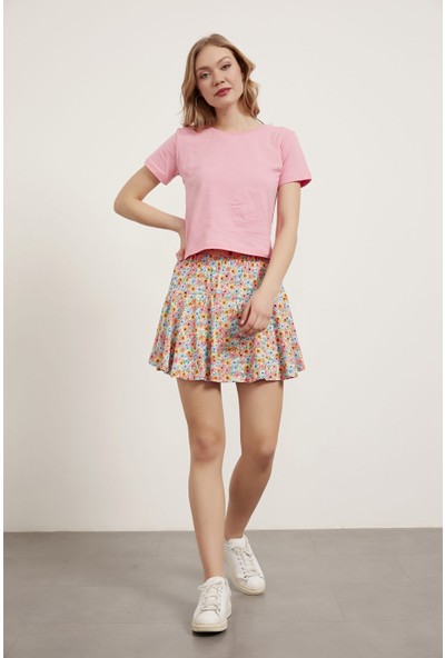Shamra Mini Şortlu Etek Çiçek Bahçesi