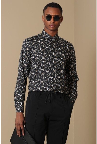 Lufian Vera Erkek Smart Gömlek Comfort Slim Fit Siyah Lufian Vera Erkek Smart Gömlek Comfort Slim Fit Siyah