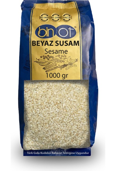 Binot Baharat Beyaz Susam 1 kg Ekonomik Paket Sesame 1000 gr Endüstriyel Binot Baharat Beyaz Susam 1 kg Ekonomik Paket Sesame 1000 gr Endüstriyel