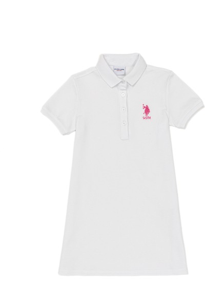 U.S. Polo Assn. Kız Çocuk Beyaz Örme Elbise 50252215-VR013