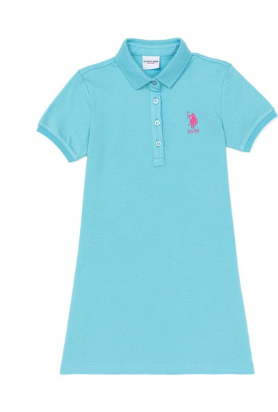 U.S. Polo Assn. Kız Çocuk Turkuaz Örme Elbise 50252215-VR093 U.S. Polo Assn. Kız Çocuk Turkuaz Örme Elbise 50252215-VR093