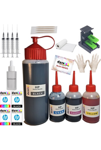 Duruink Hp F4280 F4283 F4288 (300) Kartuş Dolum Seti 500ML SİYAH+3X100ML Renkli Mürekkep Duruink Hp F4280 F4283 F4288 (300) Kartuş Dolum Seti 500ML SİYAH+3X100ML Renkli Mürekkep