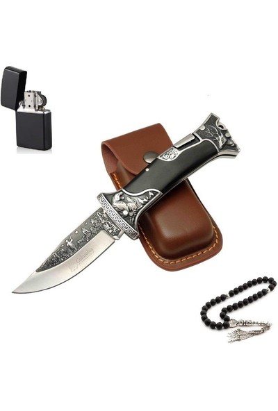 Columbia Marka 23 cm Metal Çakmak ve Tesbih ile