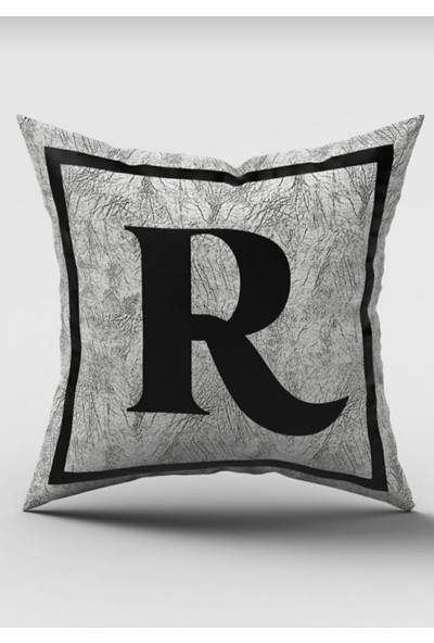 Kurt Tekstil R Harfli Kırlent - Yastıkkılıfı