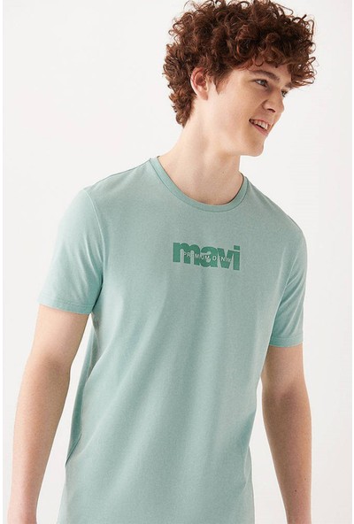 Mavi Erkek Mavi Logo Baskılı Tişört