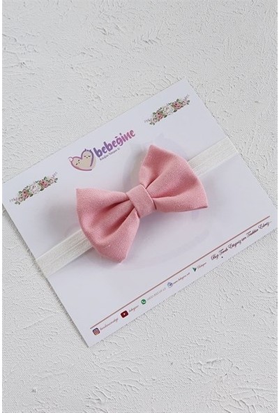 Bebeğine Pembe Renkli Fiyonk Bant