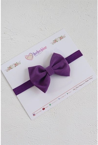 Bebeğine Mor Renkli Fiyonk Bant