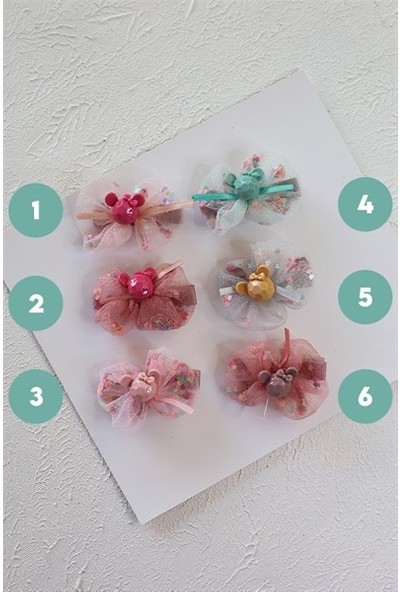 Bebeğine Ayıcık Figürlü Tül Klips Toka