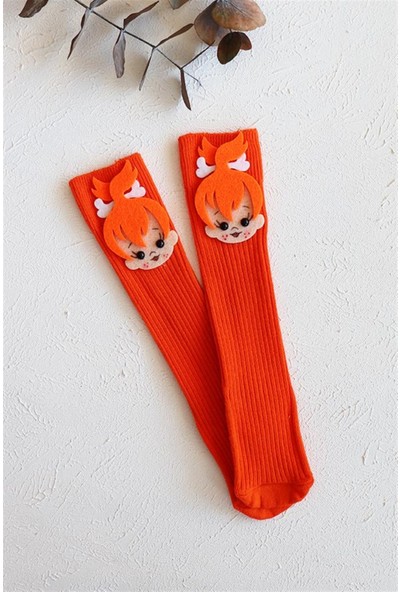 Bebeğine Çakıl Bebek Figürlü Bebek Dizaltı Çorap