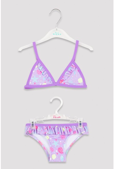 Penti Çok Renkli Kız Çocuk Palm Neon Triangle Bikini Set Penti Çok Renkli Kız Çocuk Palm Neon Triangle Bikini Set