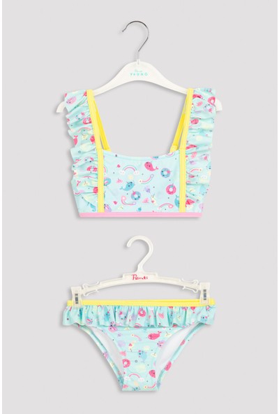 Penti Kız Çocuk Blue Unicorn Halter Bikini Takımı Penti Kız Çocuk Blue Unicorn Halter Bikini Takımı