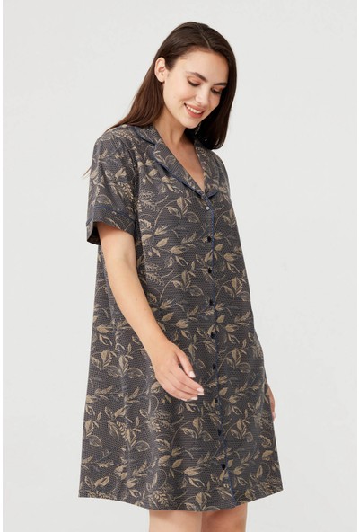 Hays Kadın Büyük Beden Kısa Kollu Gömlek Gecelik