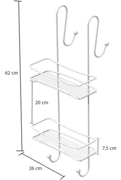 Peakbay Beyaz Duşakabin Askısı