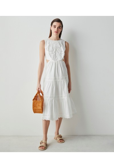 İpekyol Güpürlü Elbise