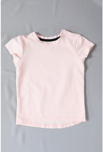 Julude Pudra Kız Çocuk Likralı Bisiklet Yaka T-Shirt