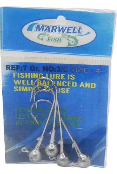 Marwell Jig Head No: 3/0-7 gr (4 Adet) Marwell Jig Head No: 3/0-7 gr (4 Adet)